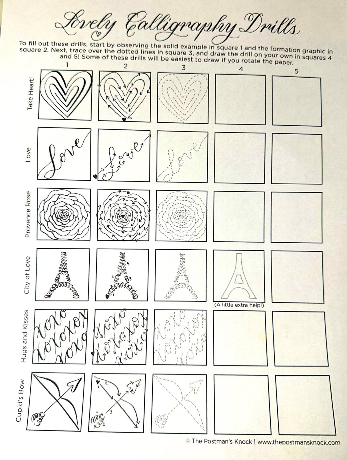 Calligraphy_Val_worksheet | The Artisans Village - Eatonton, Georgia