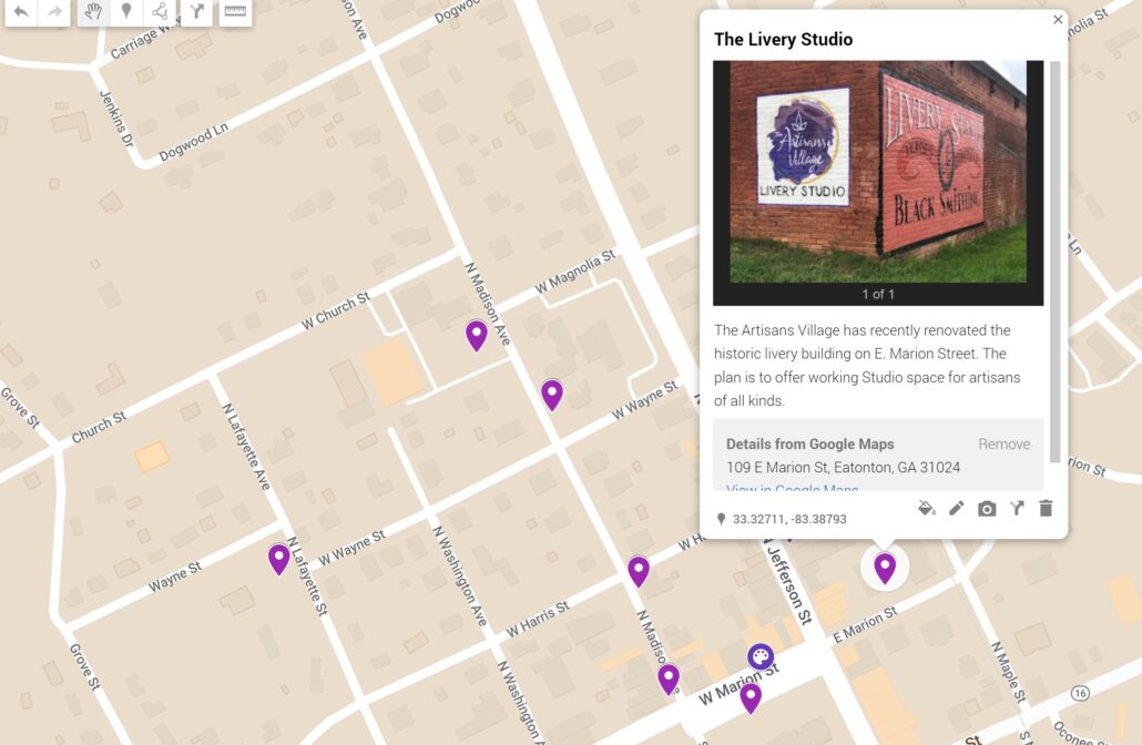 Map | The Artisans Village - Eatonton, Georgia